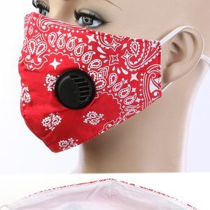 Accessories | Red White Cotton Respirator Facemask | Poshmark